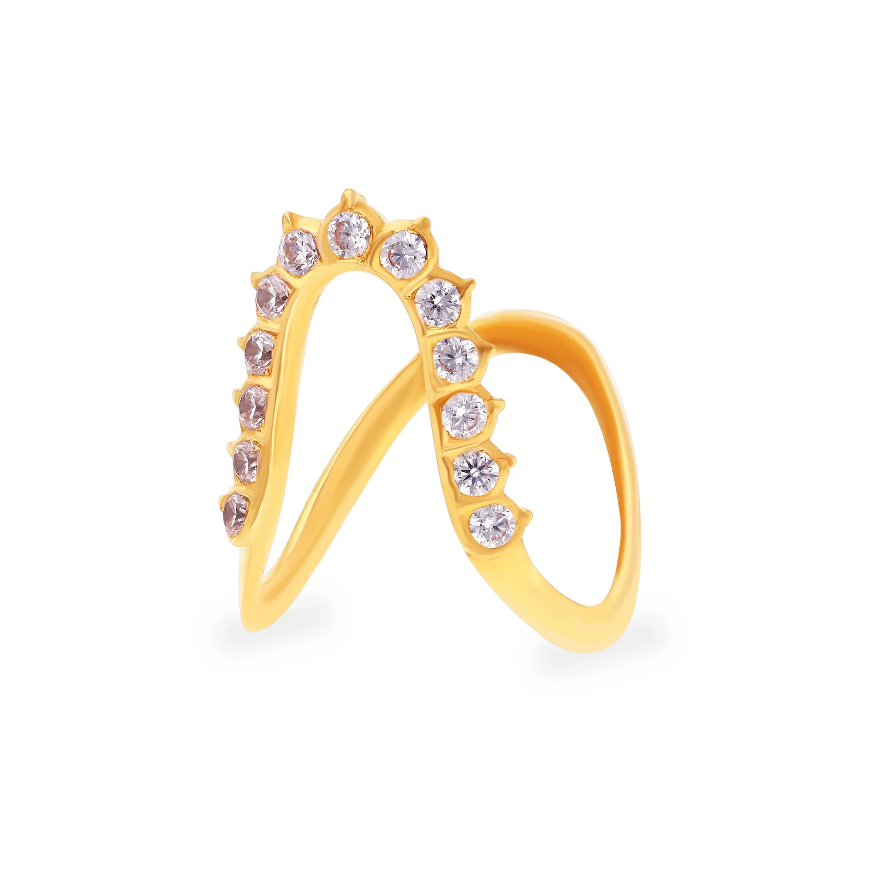 Classic Vanki Pattern 22KT Gold Studded Ring For Women
