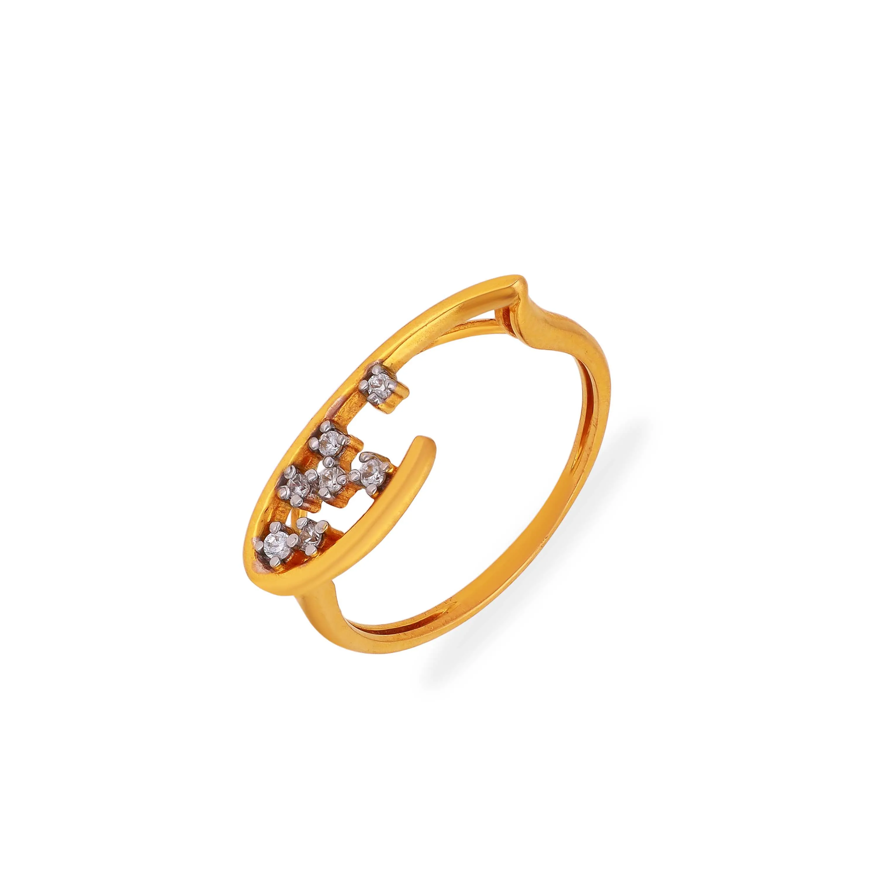 Premium Gorgeously Detailed And Studded 22KT Gold Ring