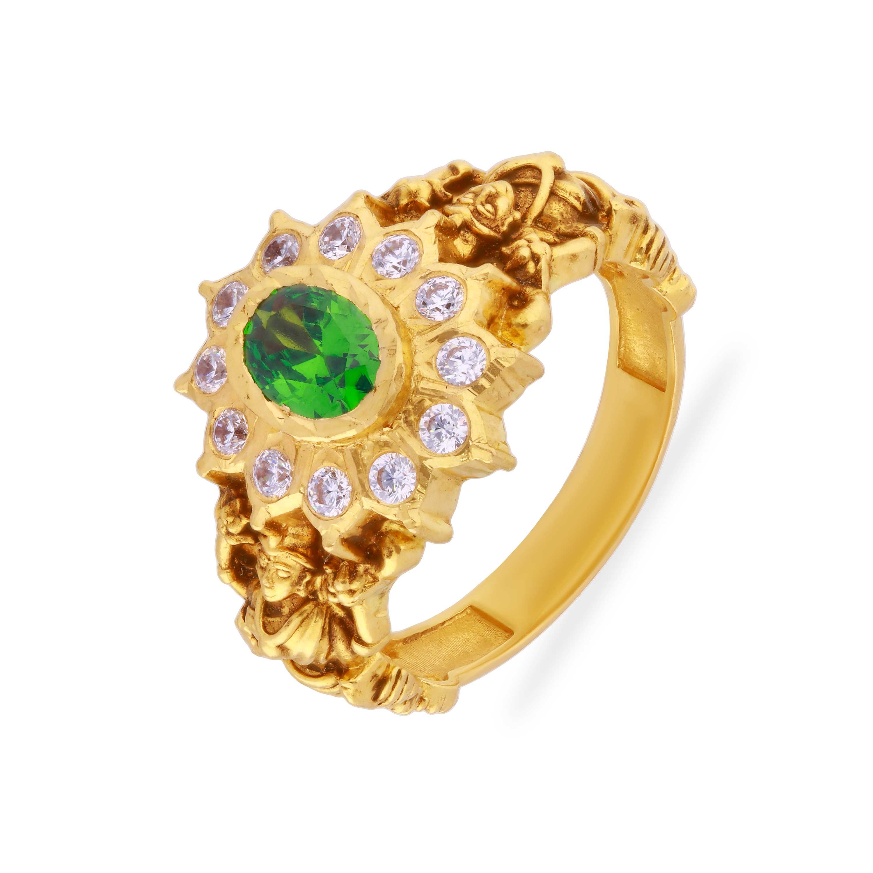 Charmingly Detailed And Antique Finished 22KT Gold Sonata Ring For Men