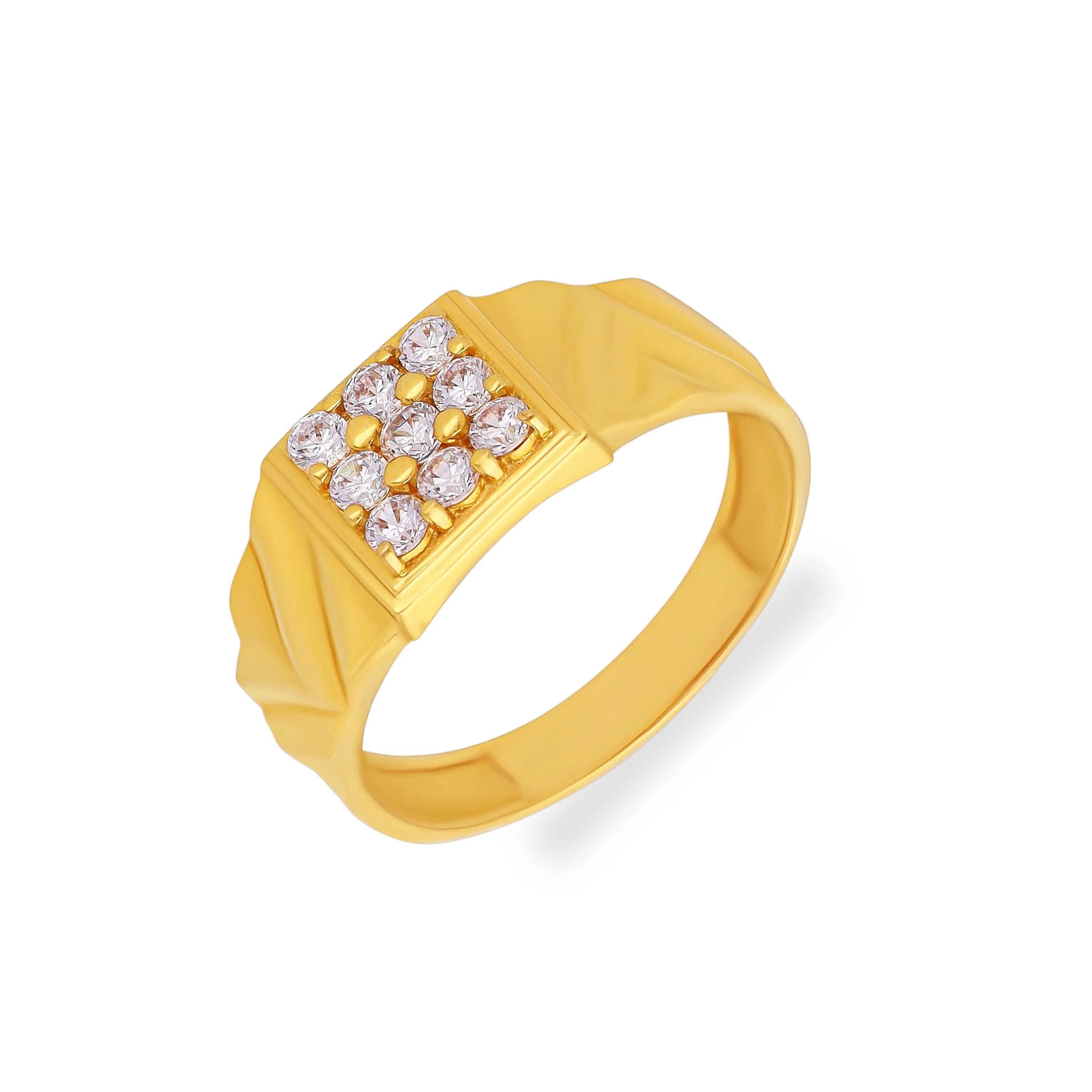 Premium Gorgeously Detailed And Studded 22KT Gold Ring