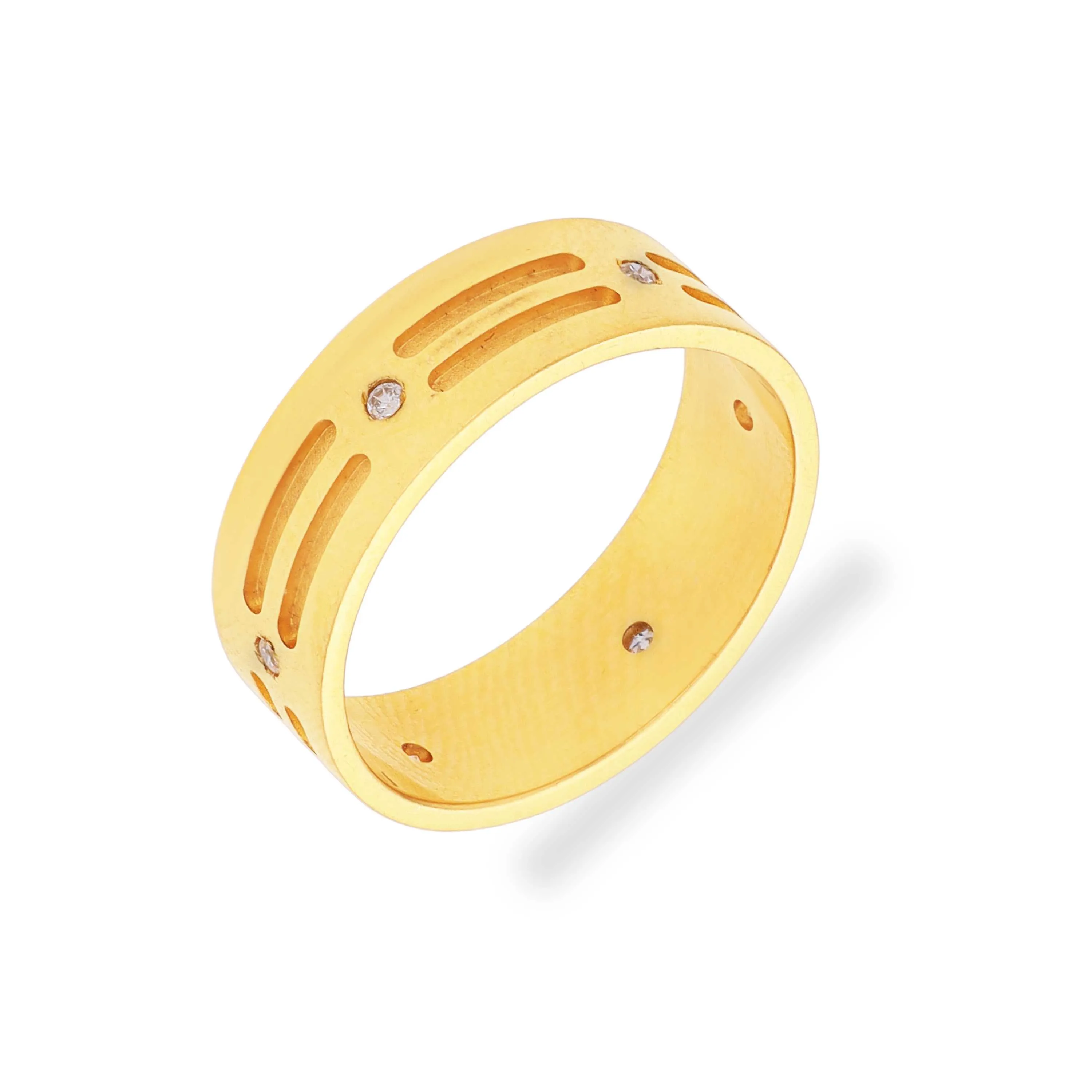 Matte Finished And Detailed 22KT Gold Ring For Men