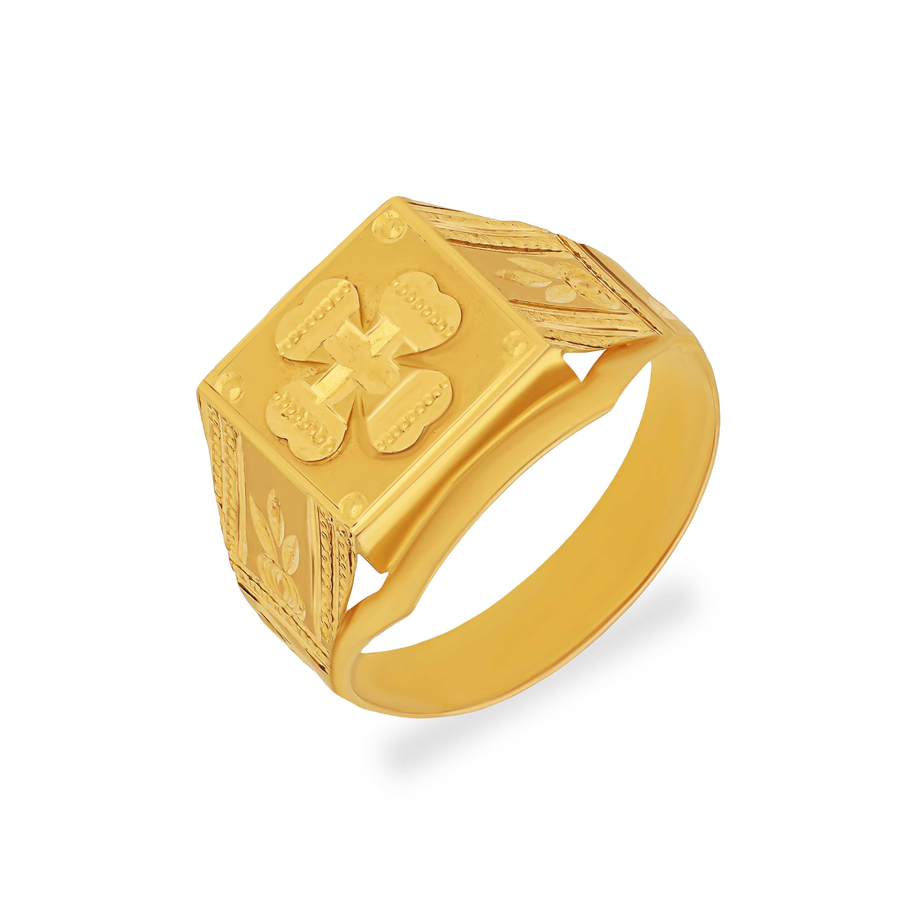 Gorgeously Detailed Bombay Pattern 22KT Gold Ring For Men