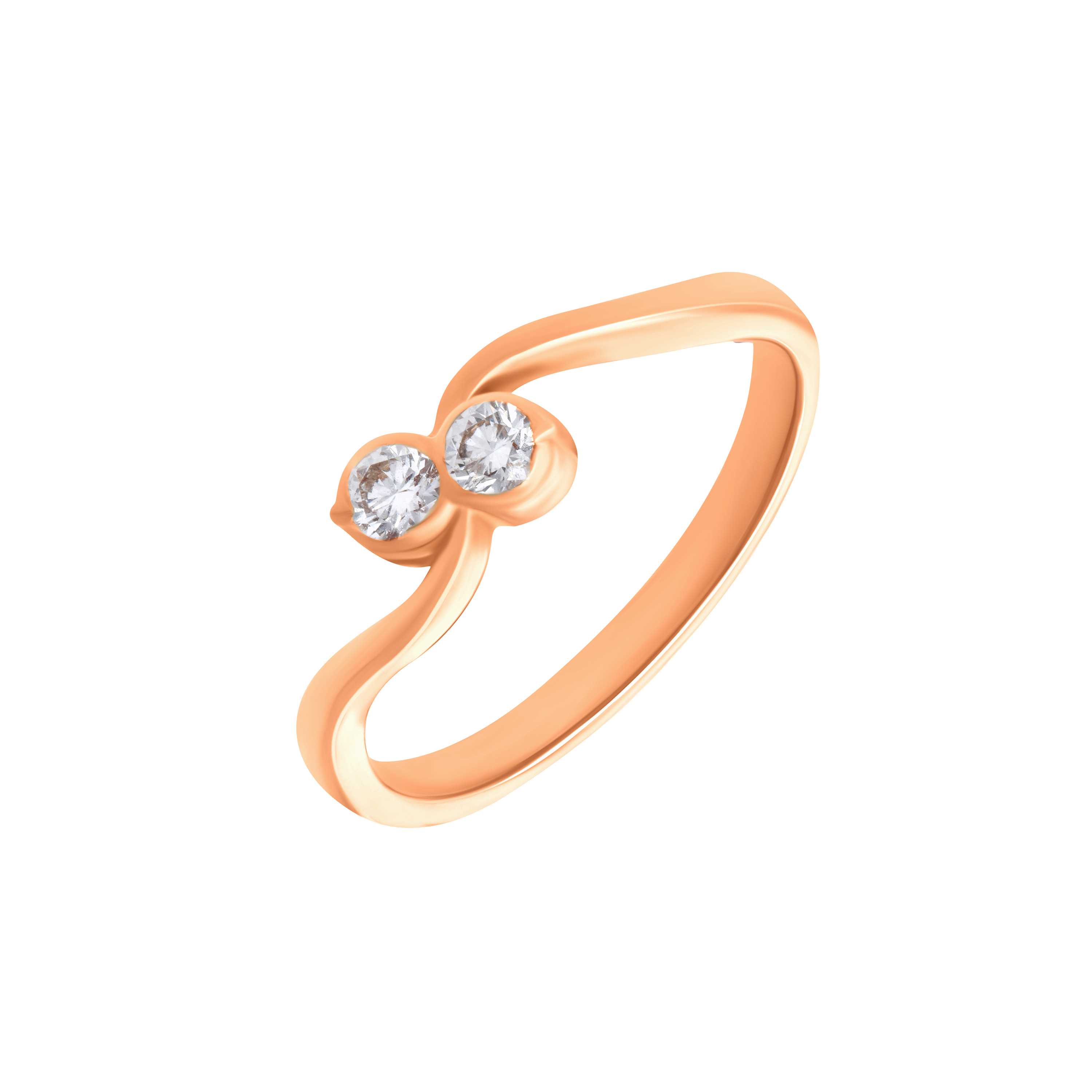 Twin Diamond Ring Set in 18KT Gold