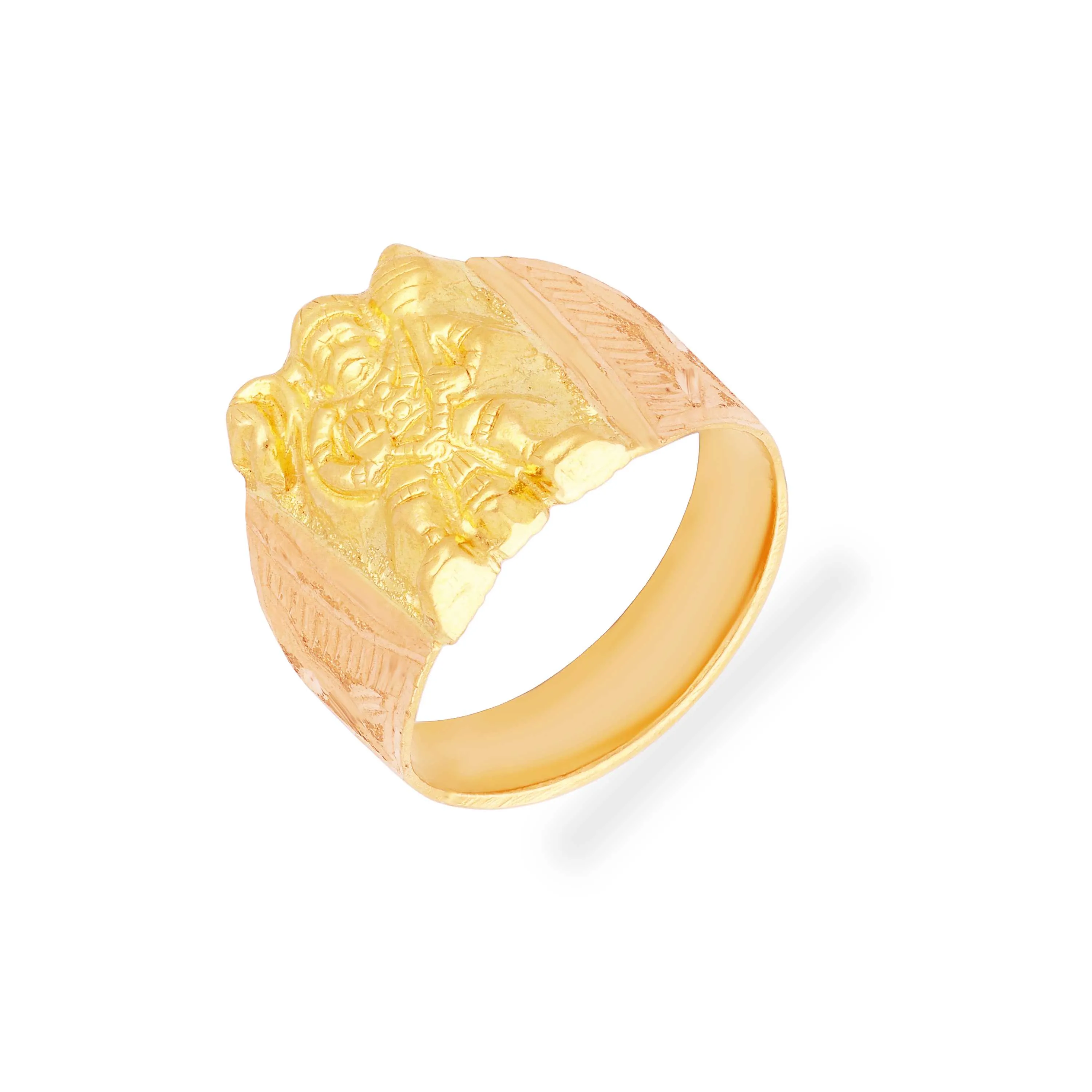 Classic Finely Detailed Lord Hanuman 22KT Gold Ring For Men