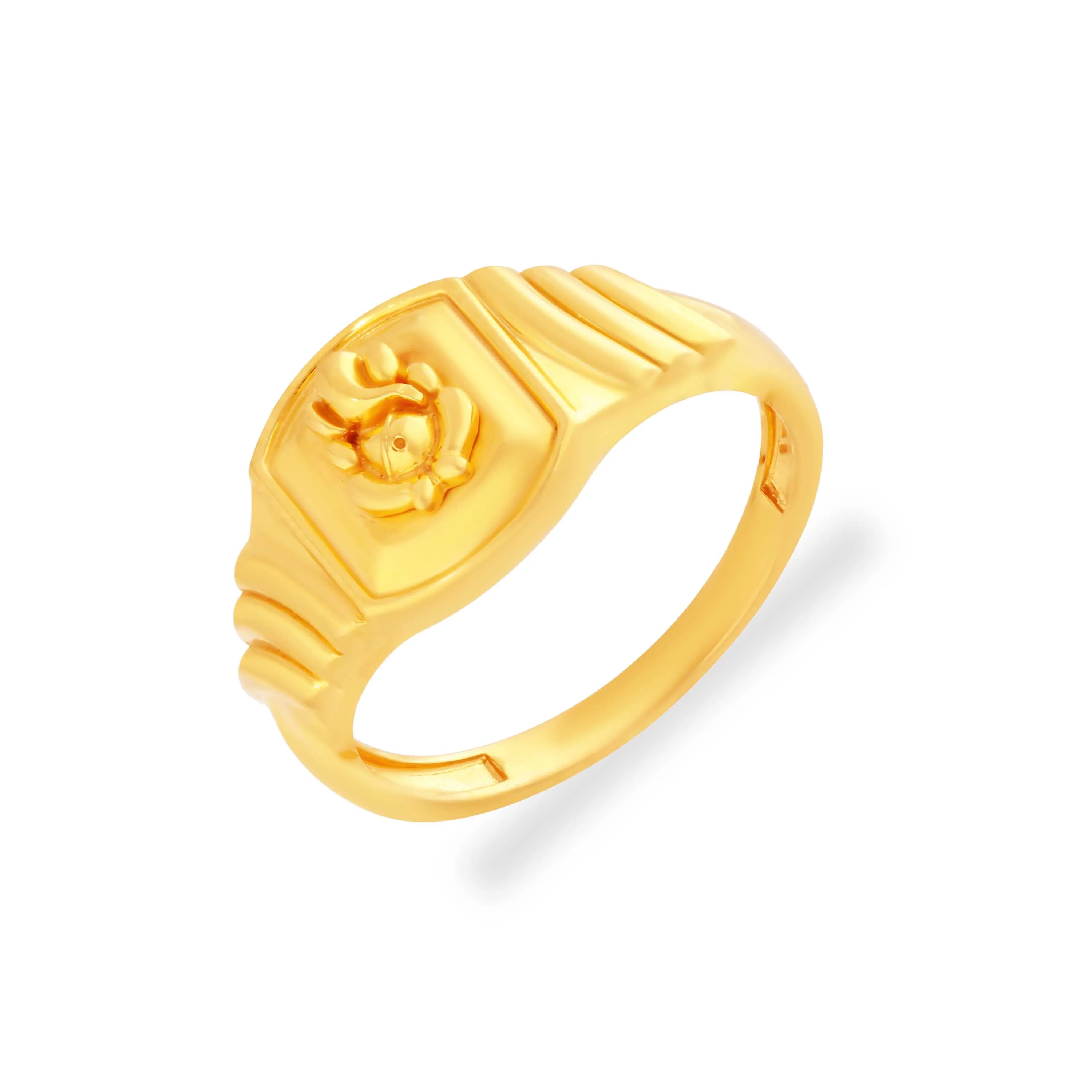 Matte Finished And Detailed 22KT Gold Ganesha Ring