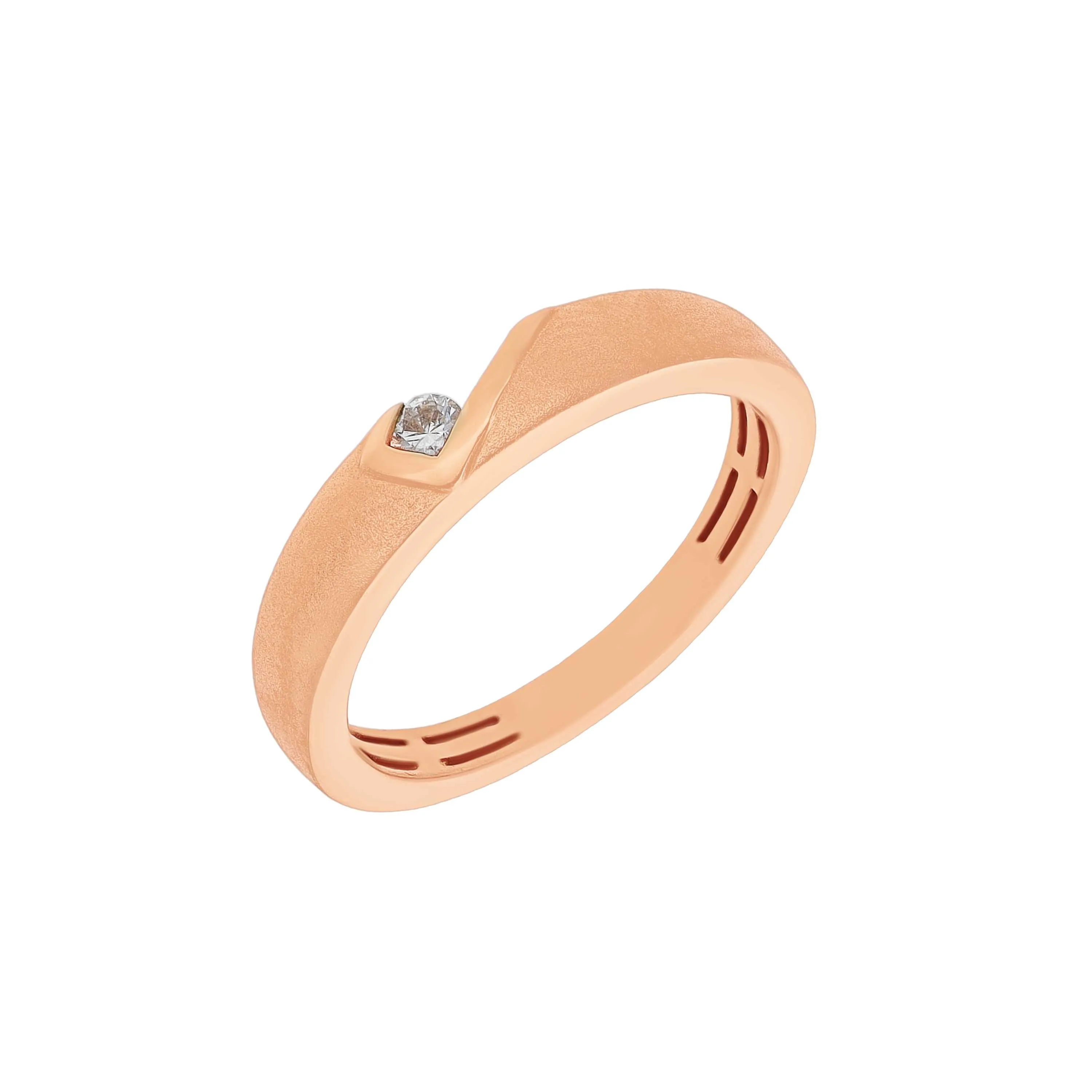 Glamorously Detailed And Diamond Studded 18KT Rose Gold Ring