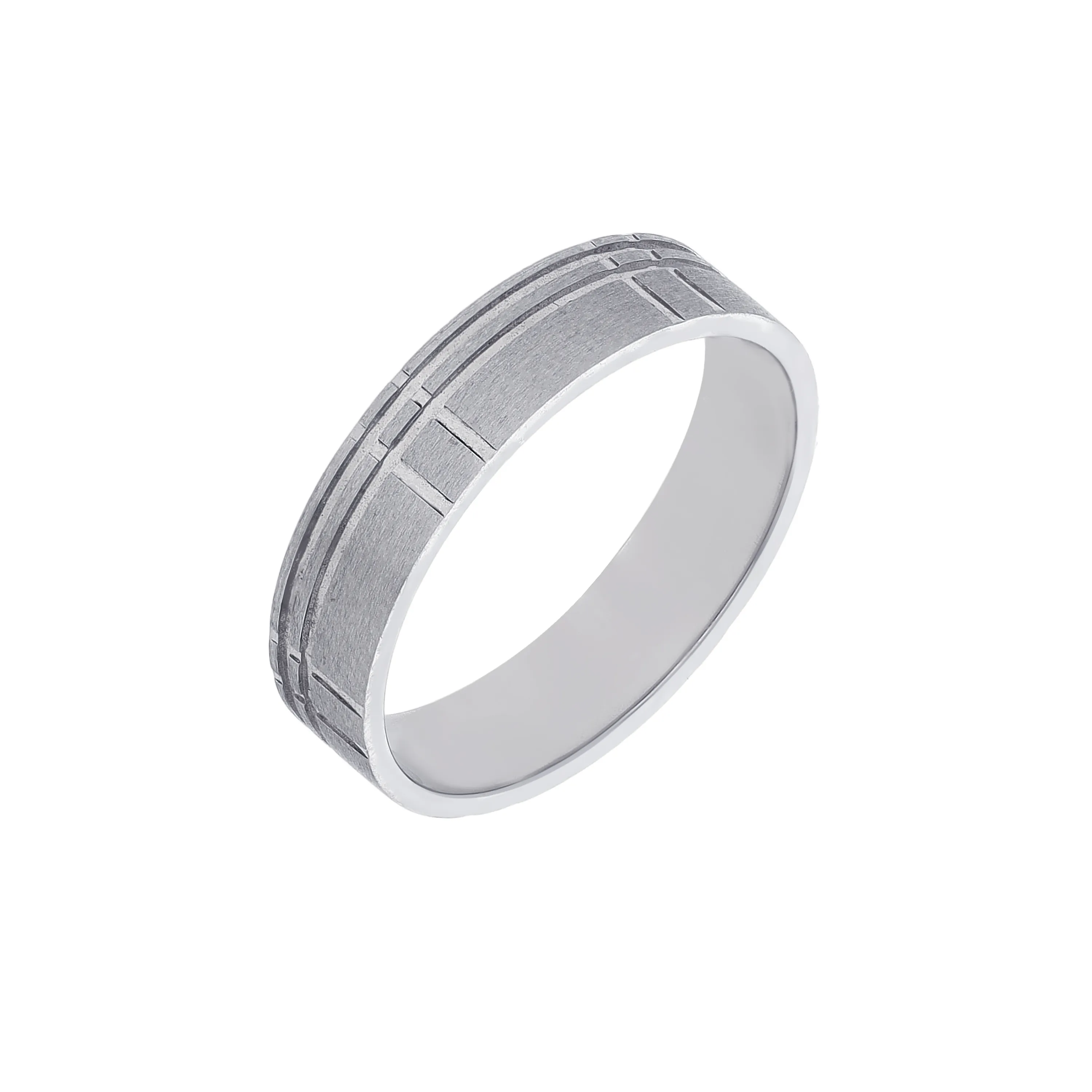 Matte Finished And Detailed Platinum Ring For Men