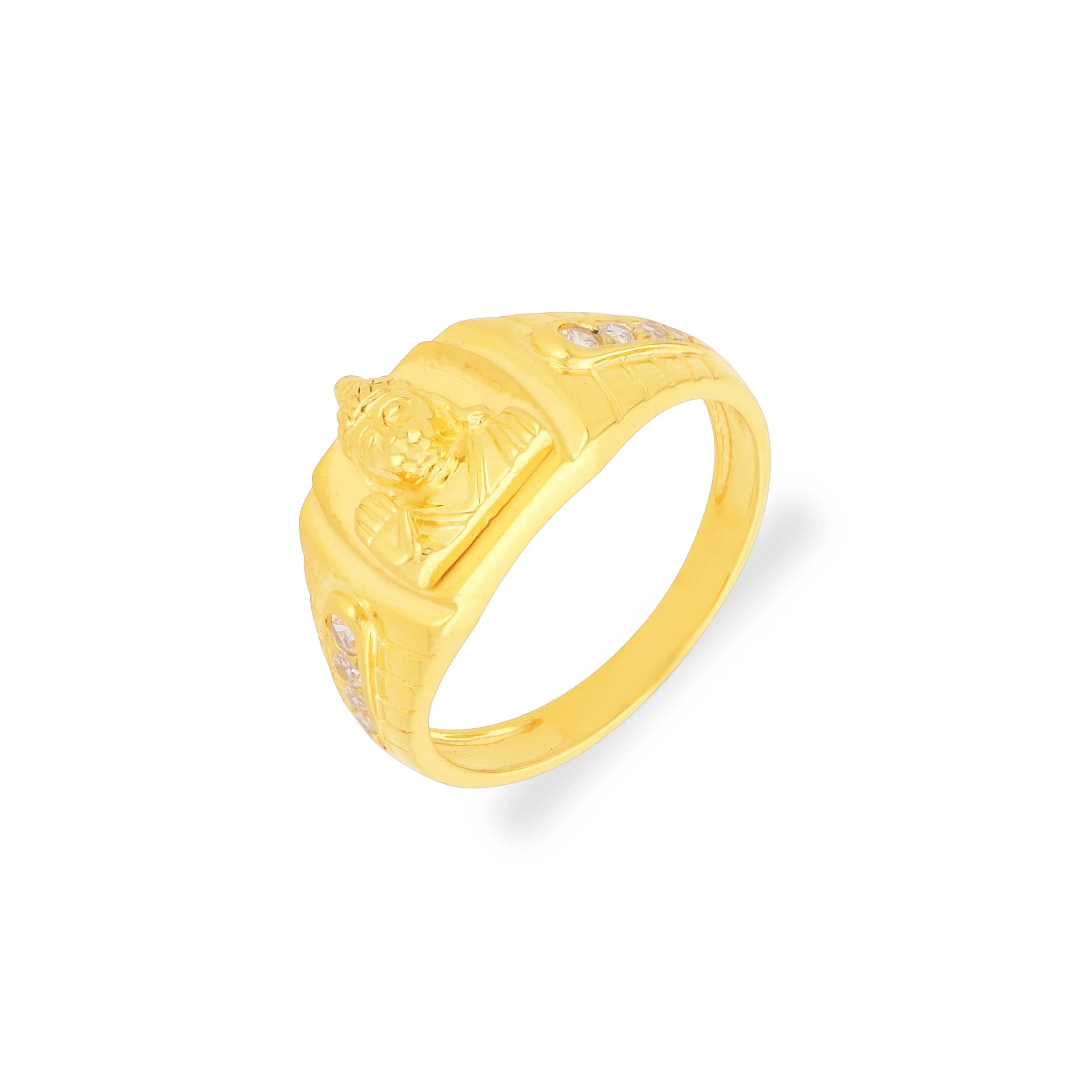 Matte Finished And Detailed 22KT Gold Hanuman Ring